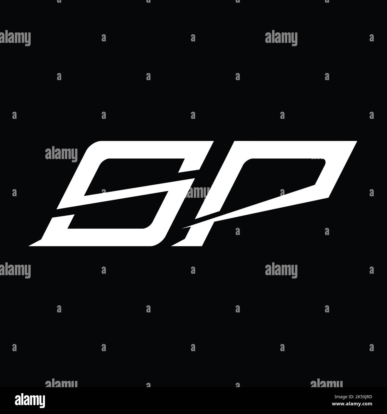 SP Logo monogram letter with slice style design template Stock Photo ...