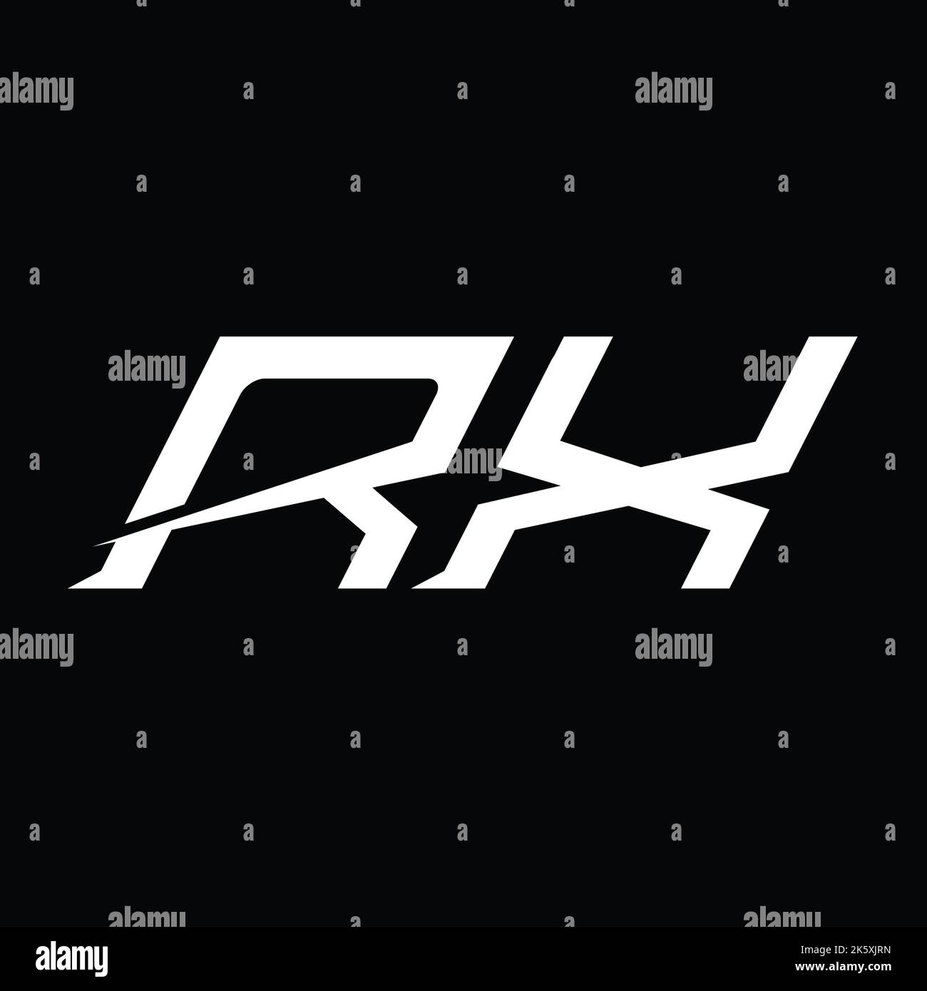 RX Logo monogram letter with slice style design template Stock Photo ...