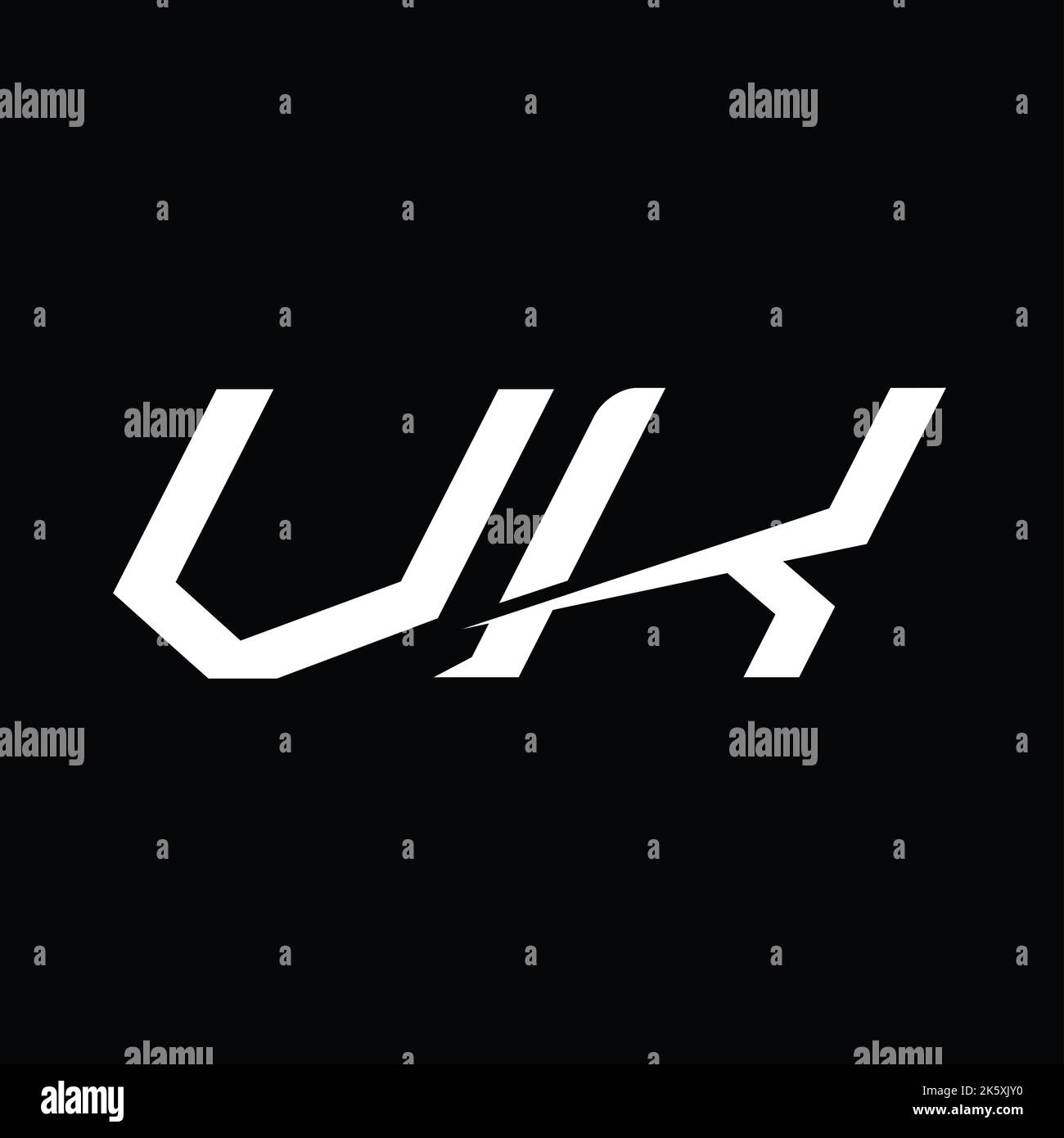 VK Logo monogram letter with slice style design template Stock Photo ...