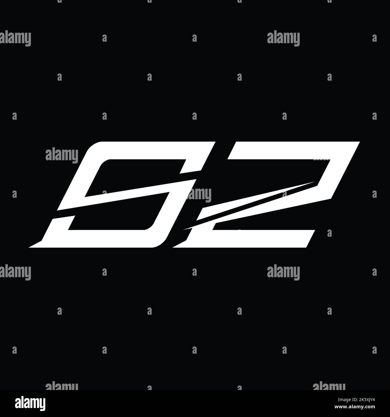 SZ Logo monogram letter with slice style design template Stock Photo ...