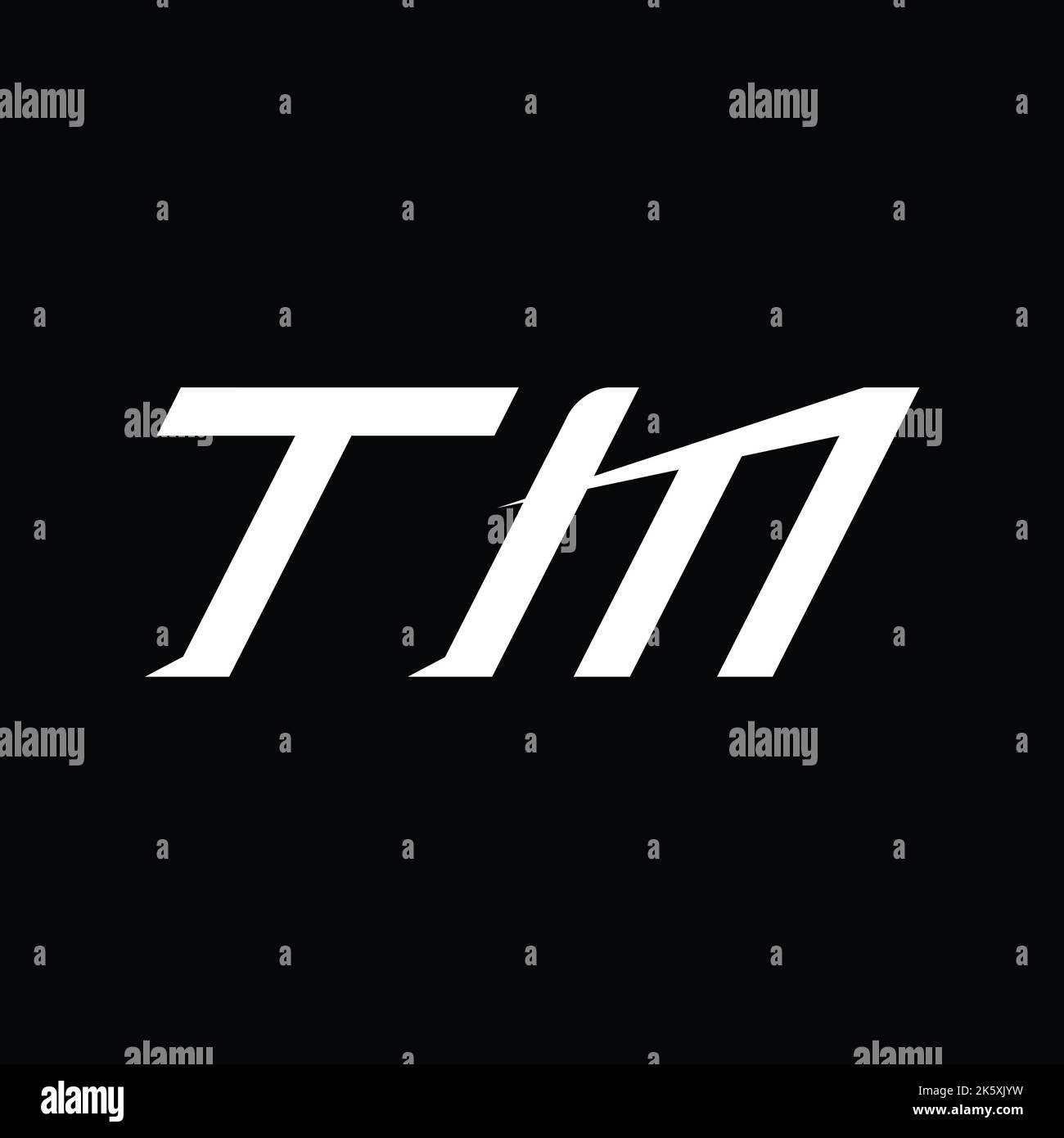 TM Logo monogram letter with slice style design template Stock Photo ...