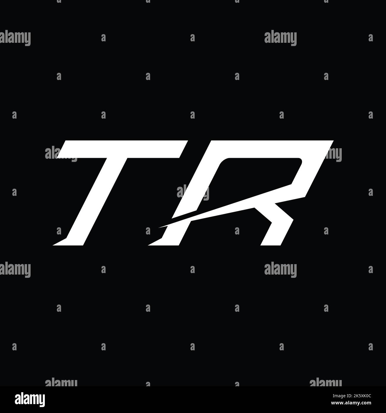 TR Logo monogram letter with slice style design template Stock Photo ...