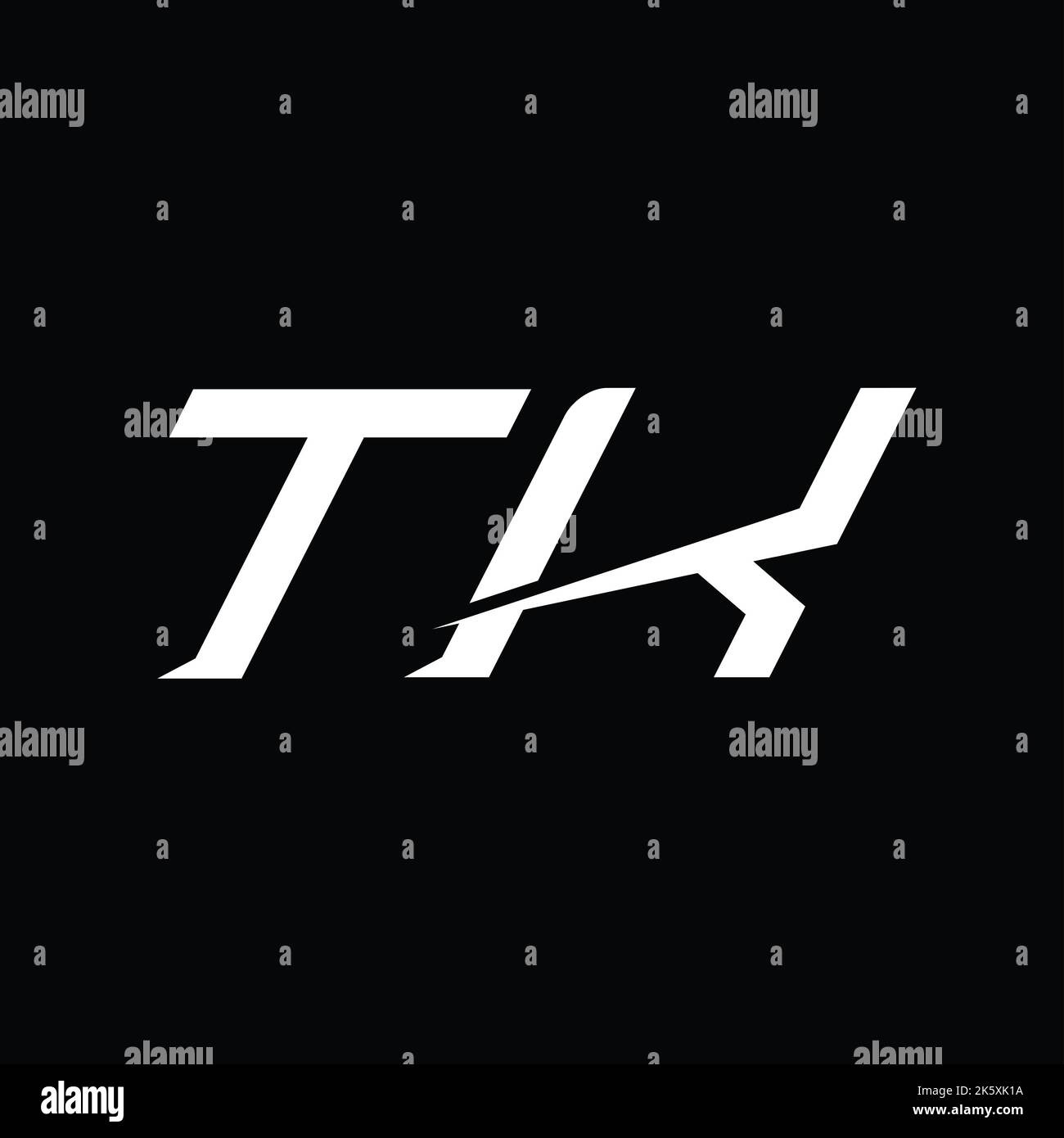 TK Logo monogram letter with slice style design template Stock Photo ...