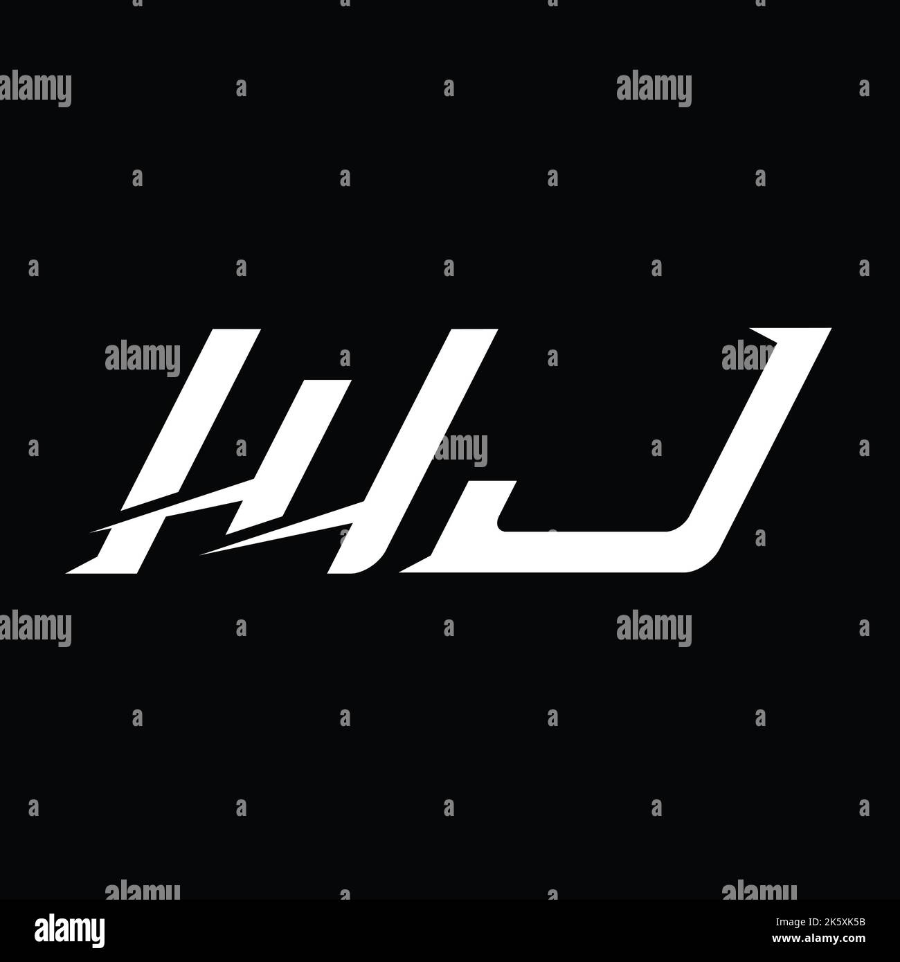 WJ Logo monogram letter with slice style design template Stock Photo ...