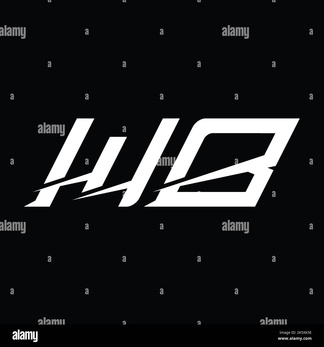 WB Logo monogram letter with slice style design template Stock Photo ...