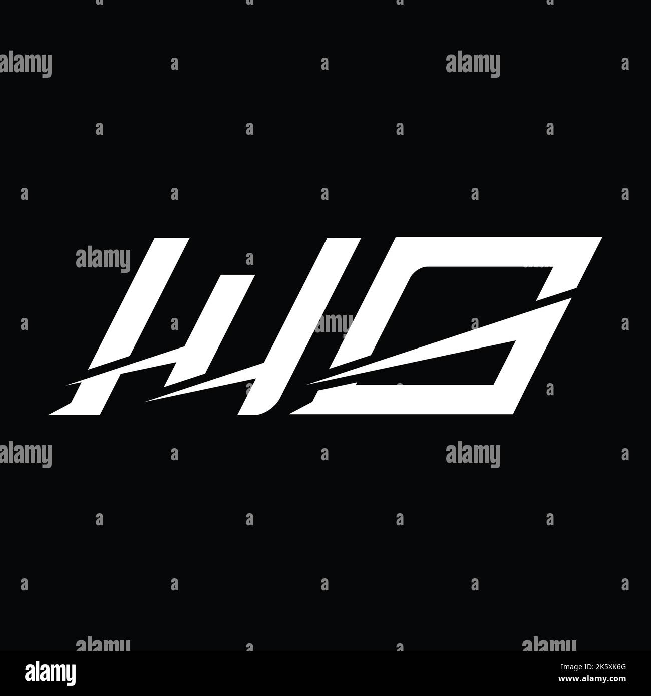 WG Logo monogram letter with slice style design template Stock Photo ...