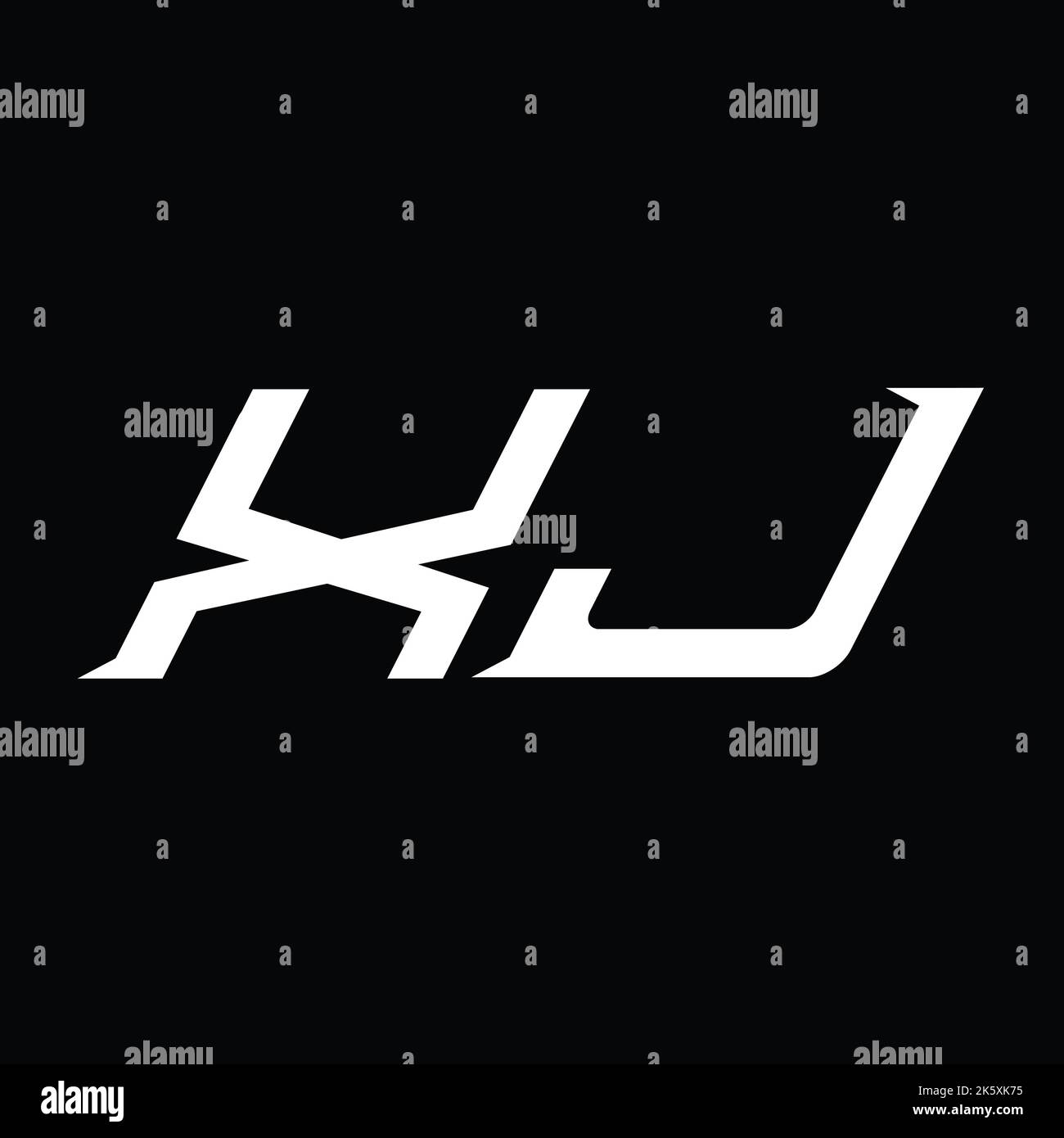 XJ Logo monogram letter with slice style design template Stock Photo - Alamy