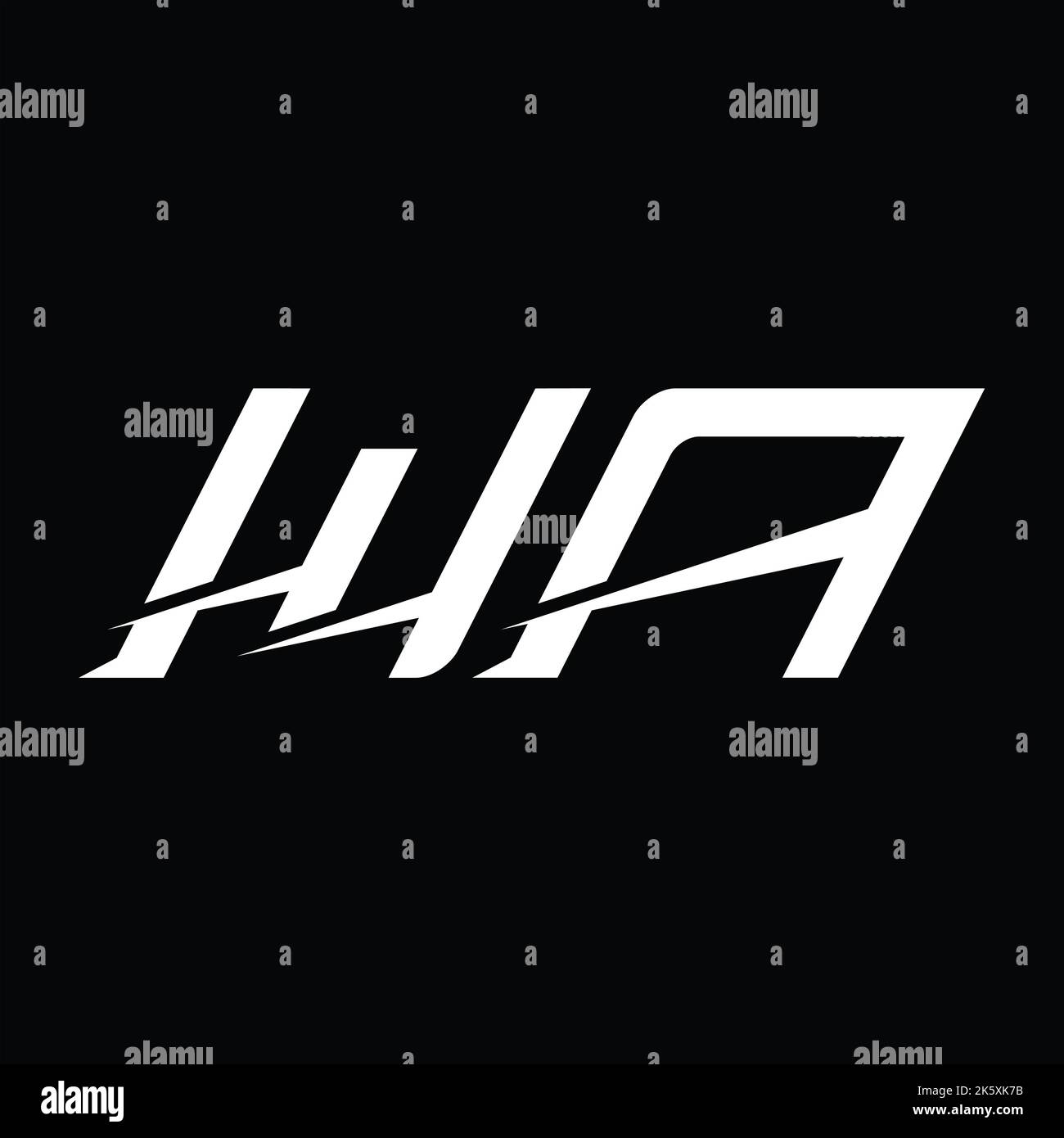 WA Logo monogram letter with slice style design template Stock Photo ...