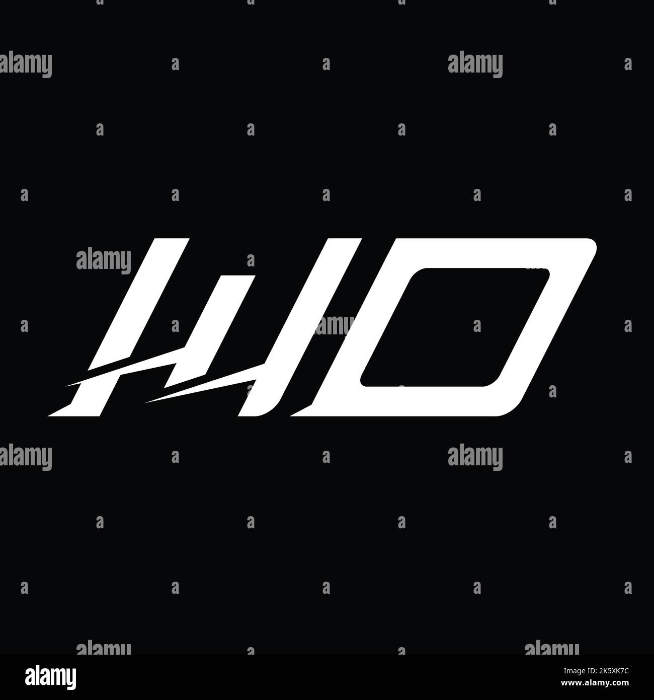 WO Logo monogram letter with slice style design template Stock Photo ...