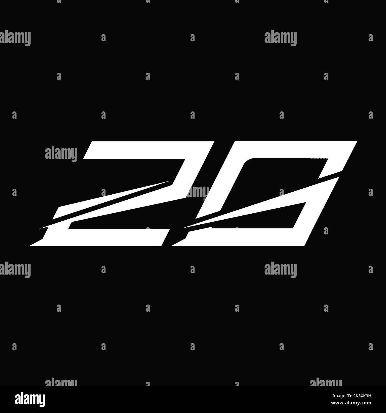 ZG Logo monogram letter with slice style design template Stock Photo ...