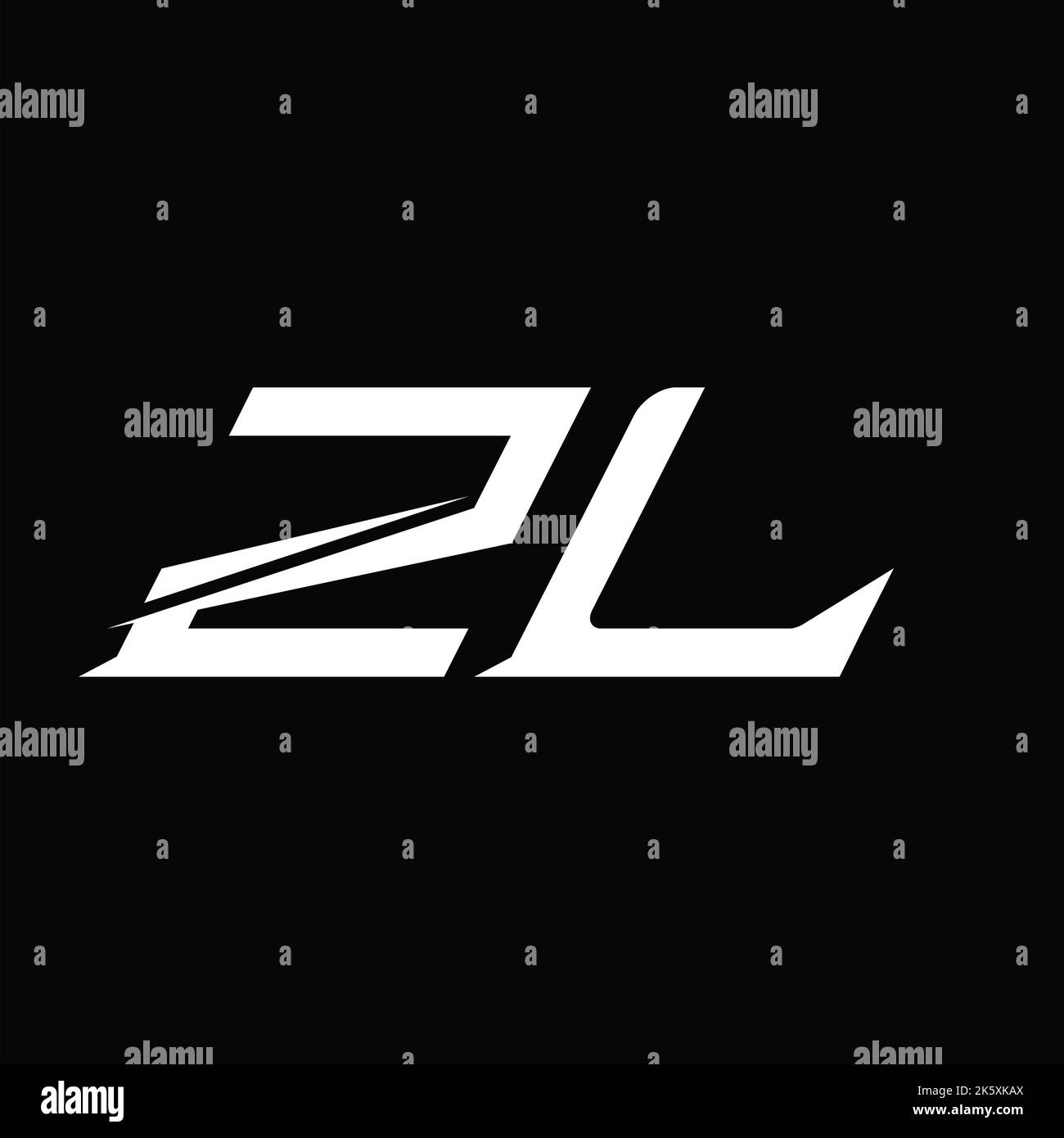 ZL Logo monogram letter with slice style design template Stock Photo ...