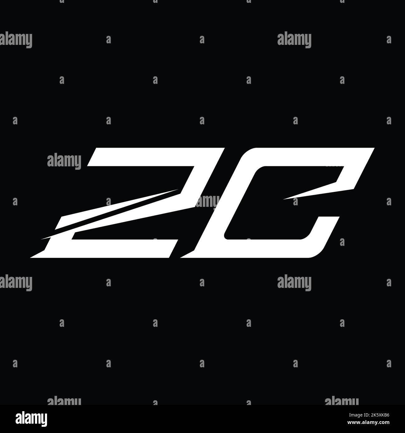ZC Logo monogram letter with slice style design template Stock Photo - Alamy