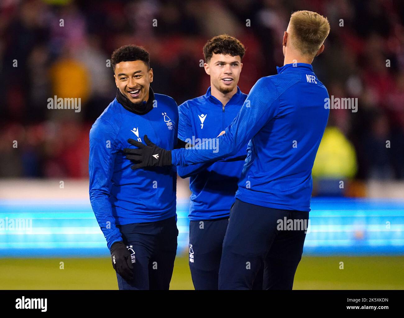 Nottingham Forest's Jesse Lingard and Neco Williams warming up ahead of ...
