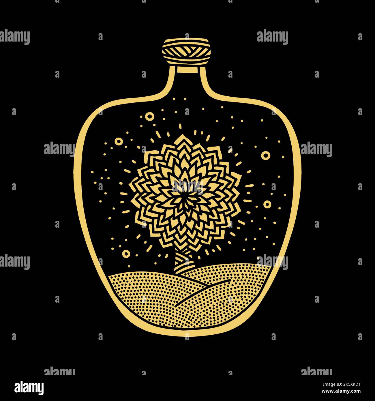 Message bottle tree Stock Vector Images - Alamy