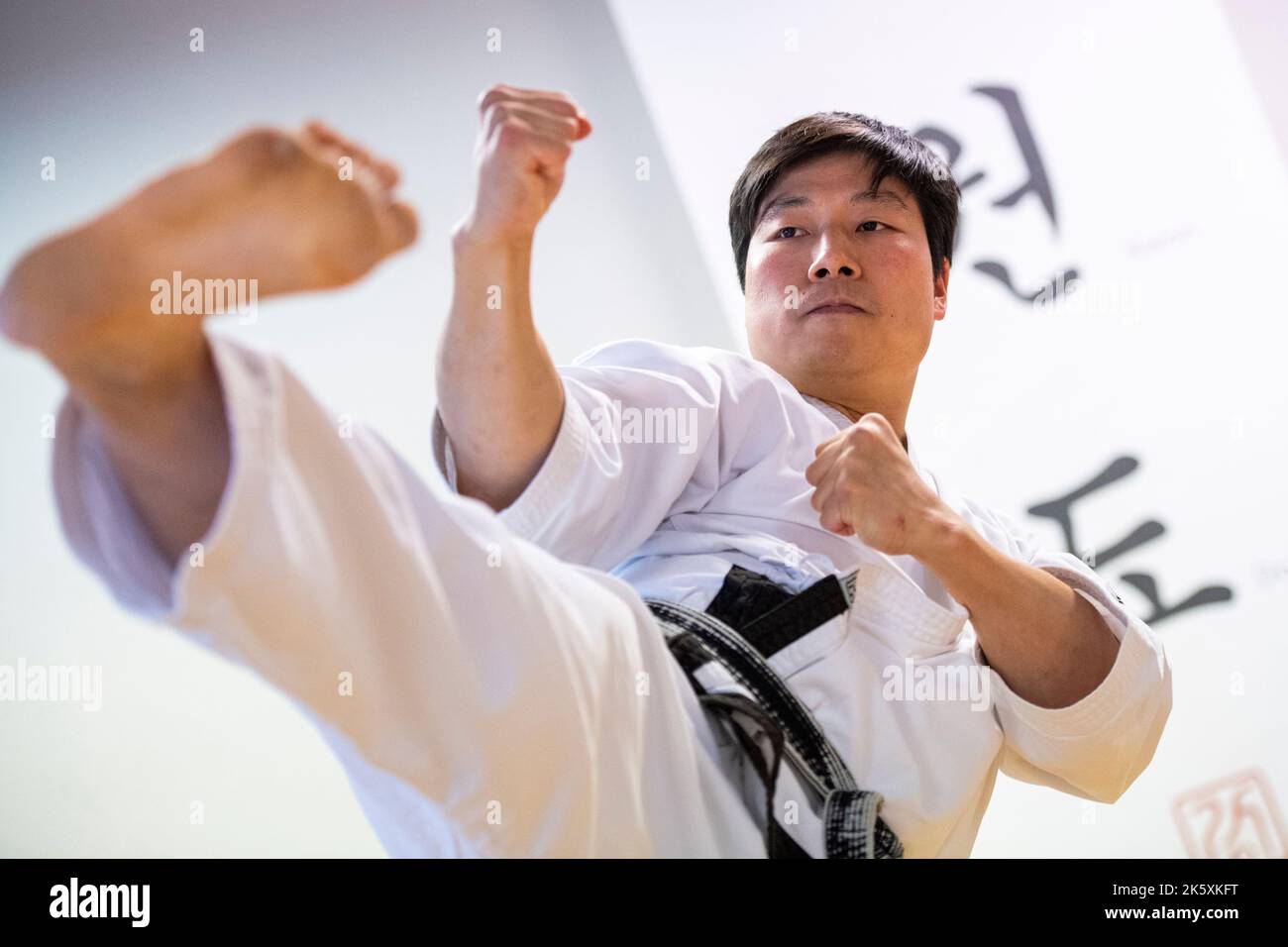 Berlin, Germany. 10th Oct, 2022. Taekwondo master Shin-Gyu Kang ...