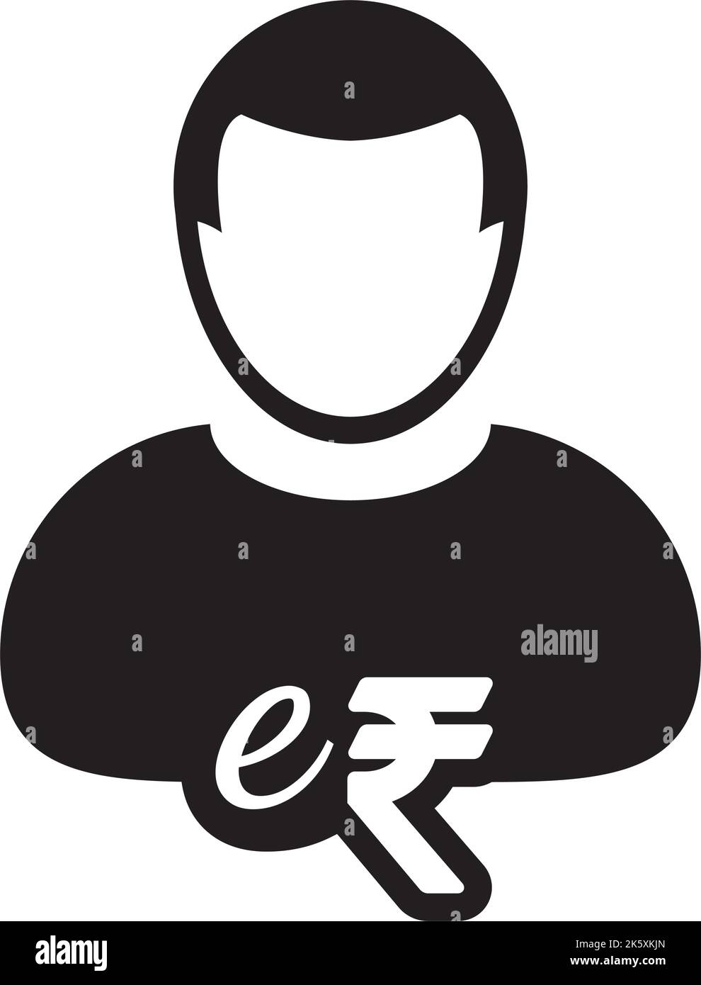 Male Person e-RUPI Indian e-rupee digital currency user symbol for ...