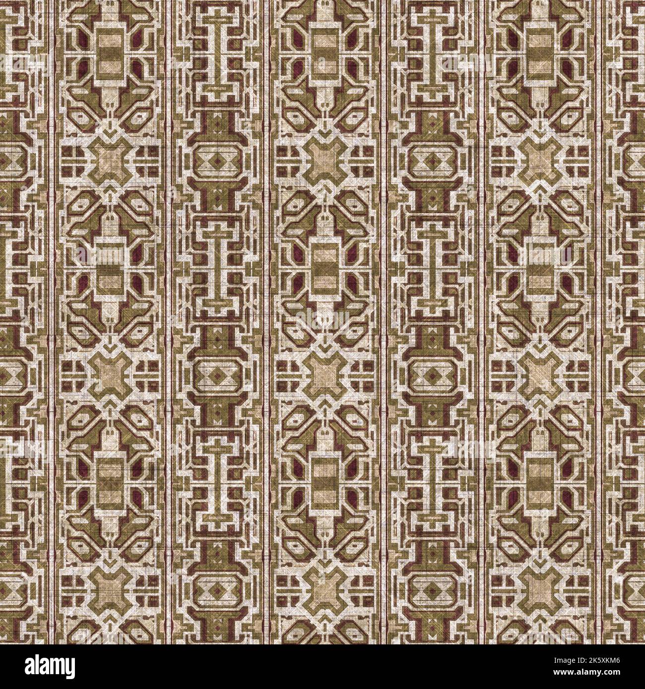 Sepia brown geometric canvas effect seamless texture. Material geo ...