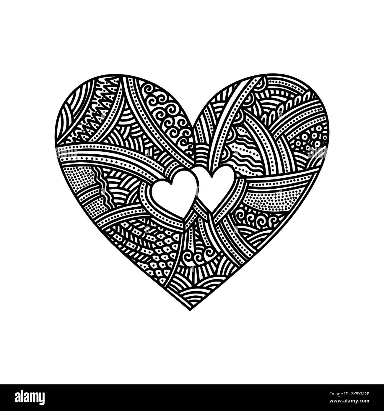 Doodle style illustration. A heart depicting mutual and true love Stock ...