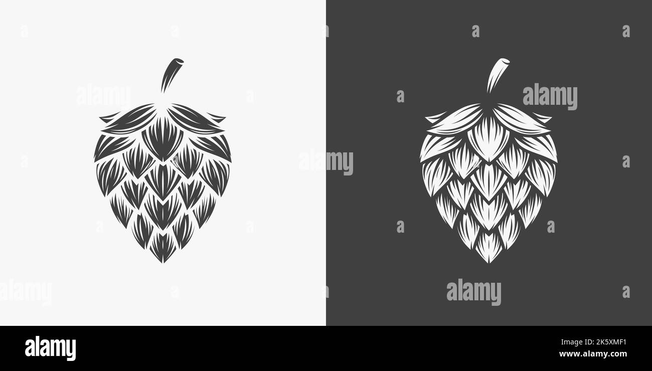 Vector Monochrome Black and White Hand Drawn Simple Cartoon Hop Design ...