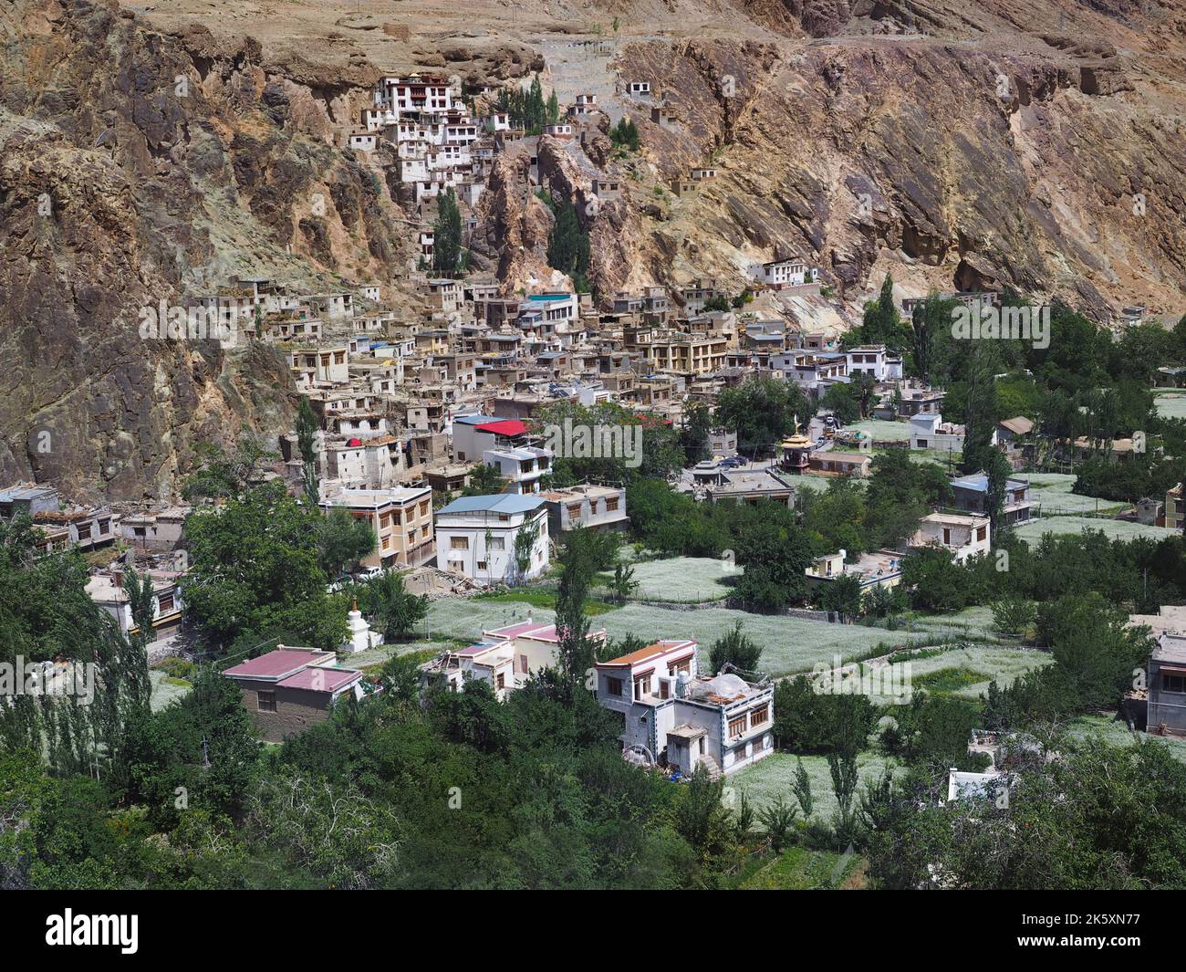 Buddhist rock monastery Skurbuchan Gonpa in the mountains, Himalayas ...