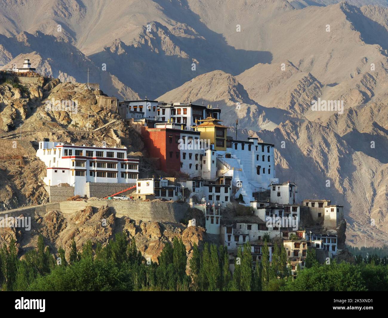 Buddhist monastery Spituk Gonpa in the mountains, Leh, Ladakh ...
