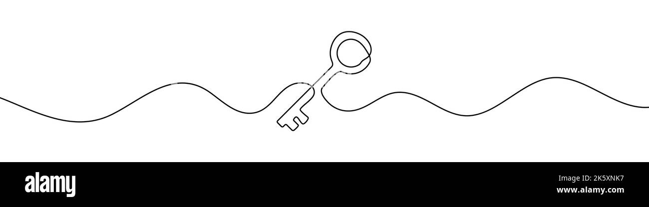 Key line background. One continuous line drawing of key. Vector ...