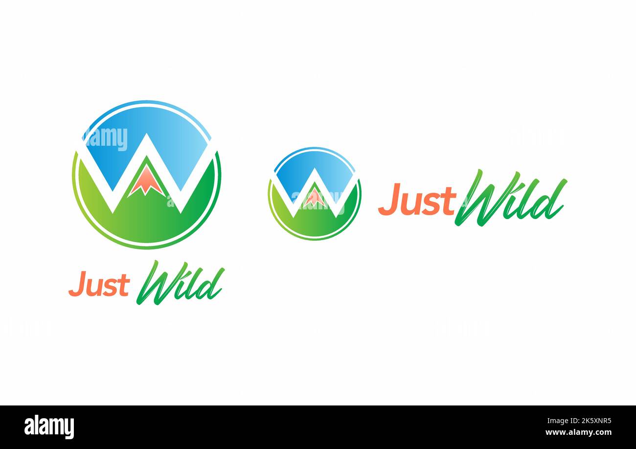 the logo of Just Wild with text on a white background Stock Vector ...