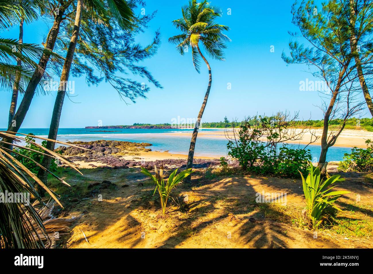 Empty beaches and Beautiful coastal scenery on the Konkan coast of ...