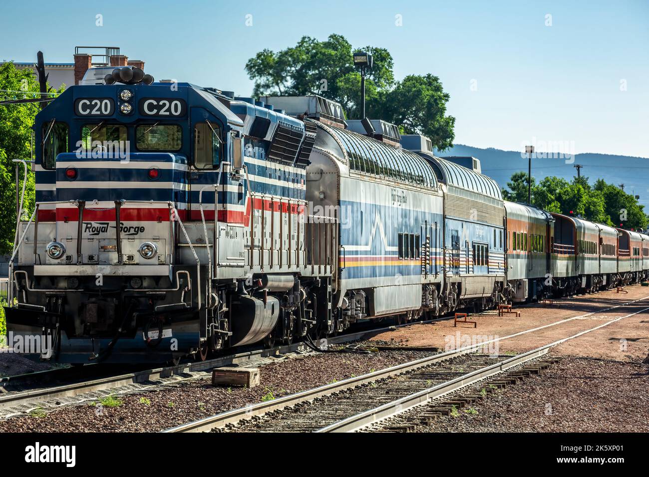 Engine No. C20 and other rail cars, Royal Gorge Route Railroad, Canon ...