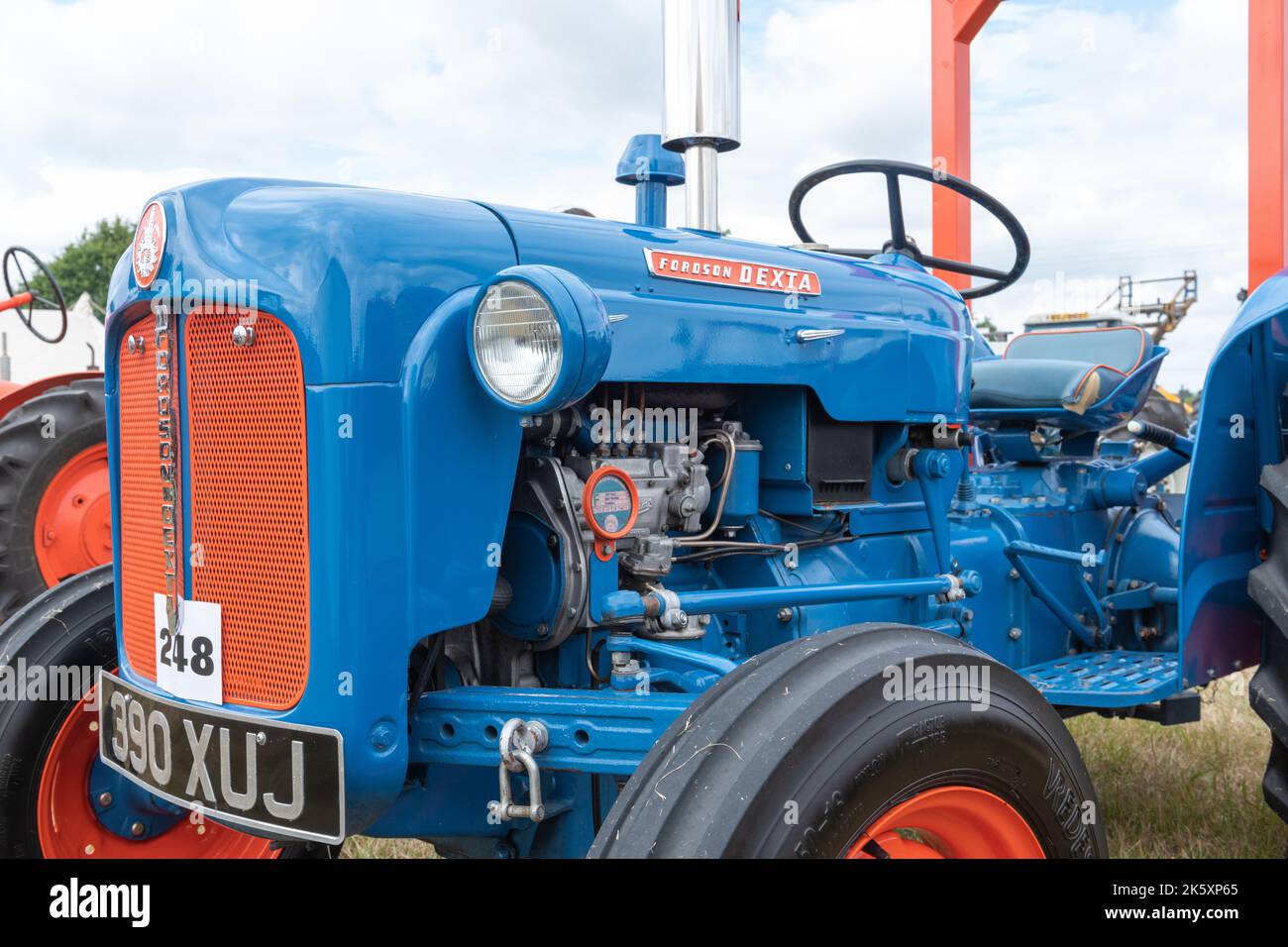 Ilminster.Somerset.United Kingdom.August 21st 2022.A restored Fordson Dexta is on display at a ...