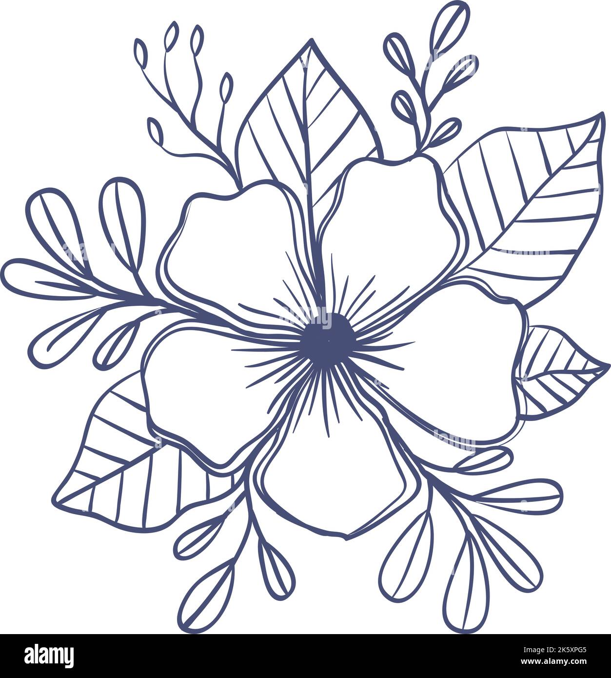 flower garden with leaves sketch Stock Vector Image & Art - Alamy