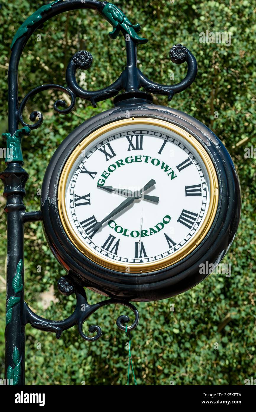Clock, Georgetown, Colorado USA Stock Photo - Alamy