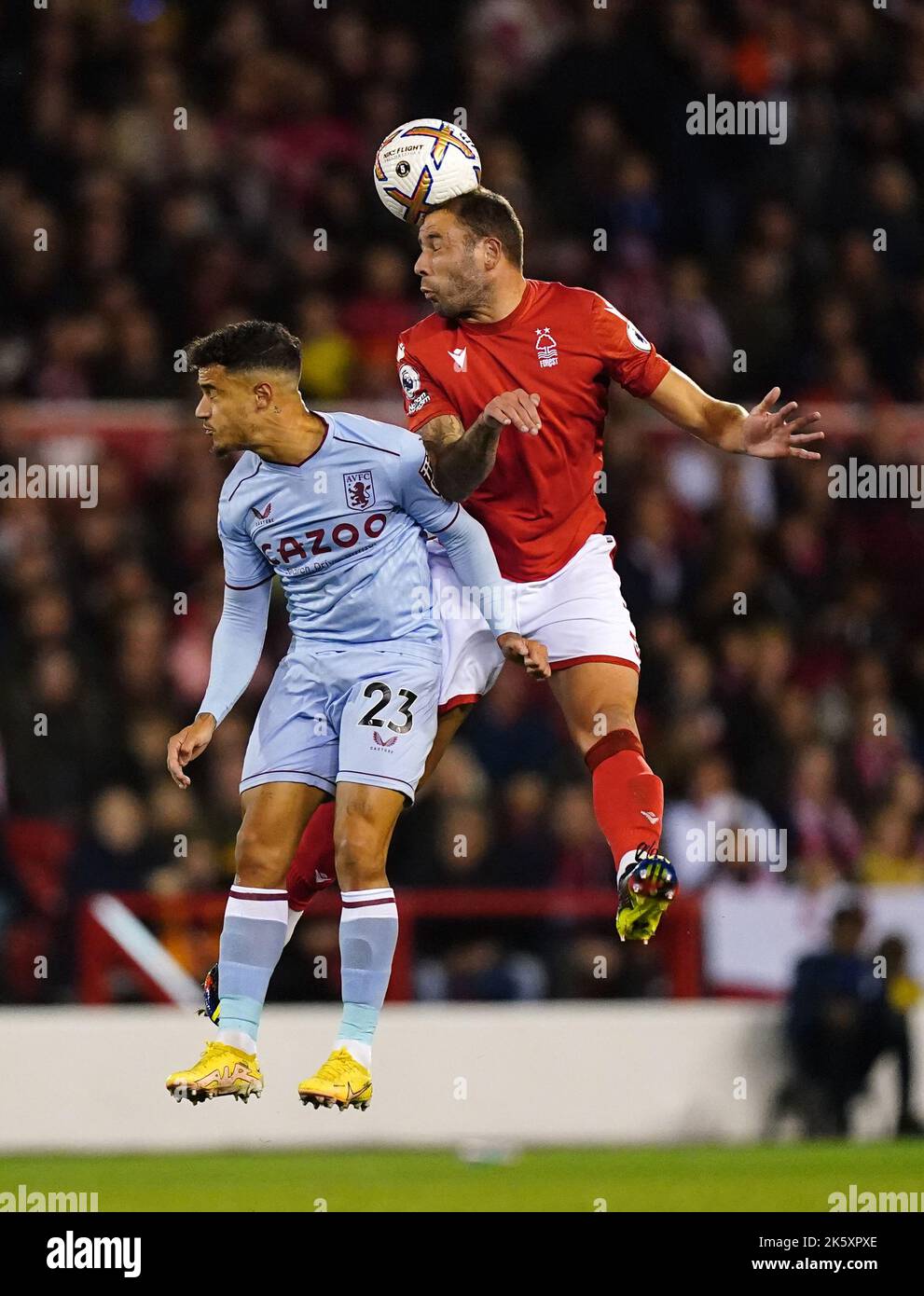 Aston Villa's Philippe Coutinho (left) and Nottingham Forest's Steve ...