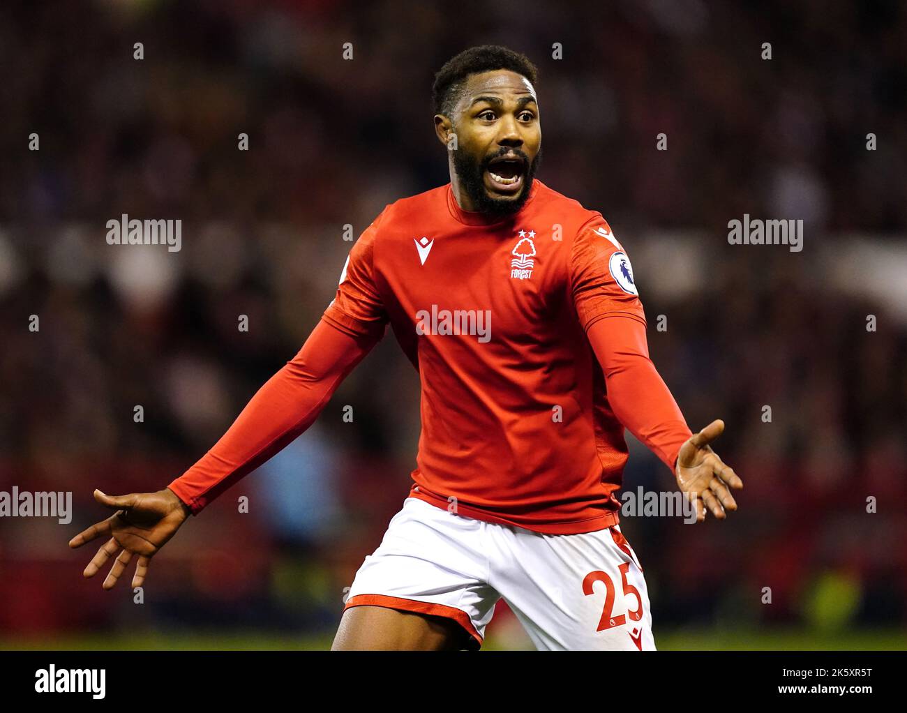 Nottingham Forest's Emmanuel Dennis appeals to an official during the ...