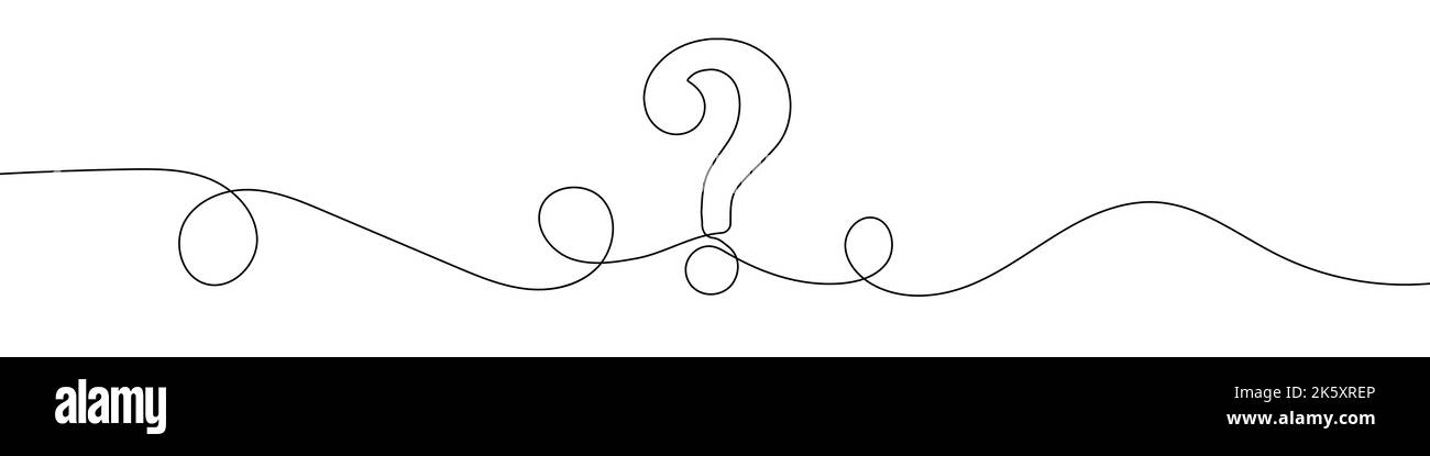 Question Mark Linear Background One Continuous Line Drawing Of Question Mark Vector