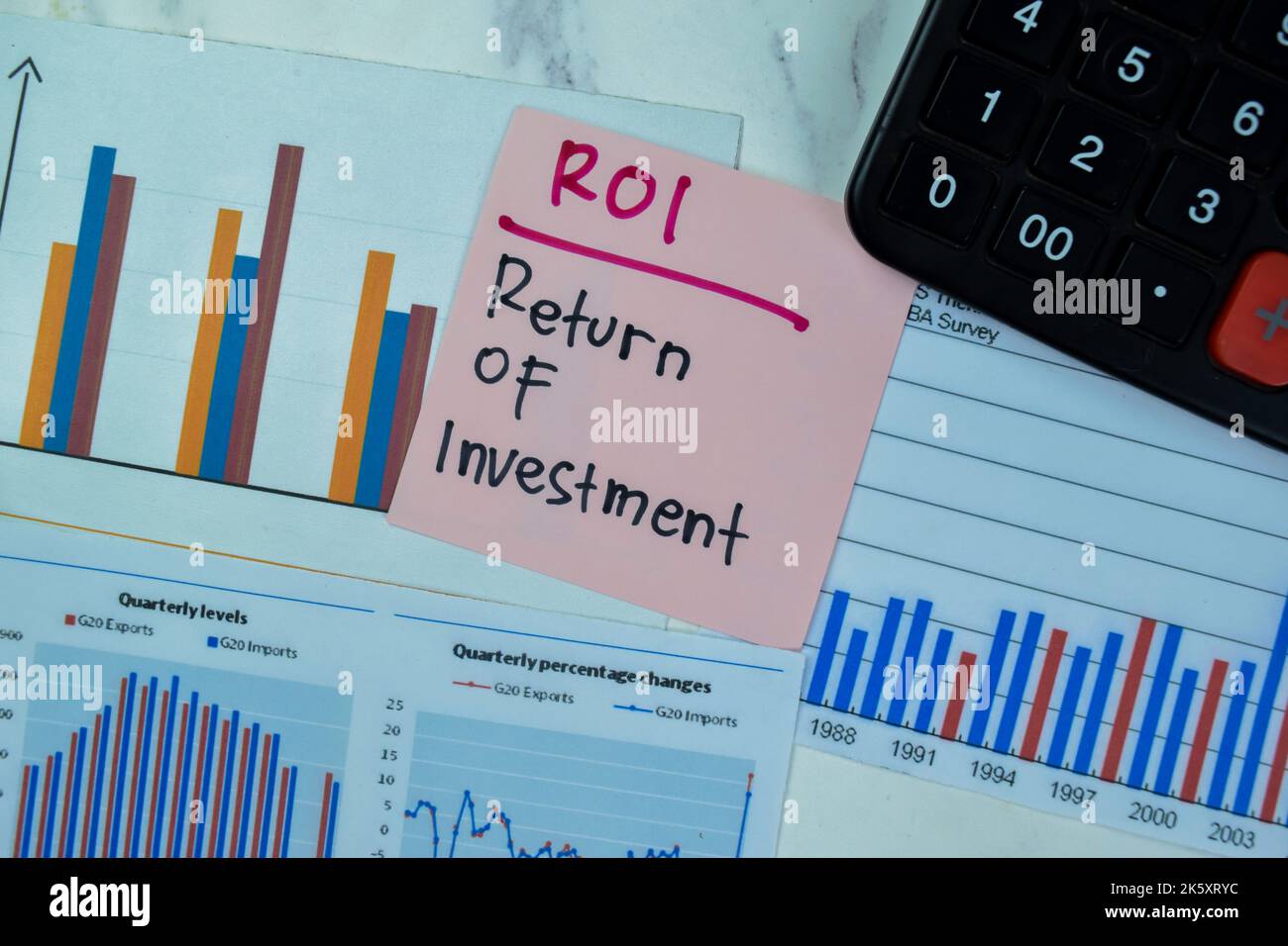 Concept of ROI - Return Of Investment write on sticky notes isolated on ...