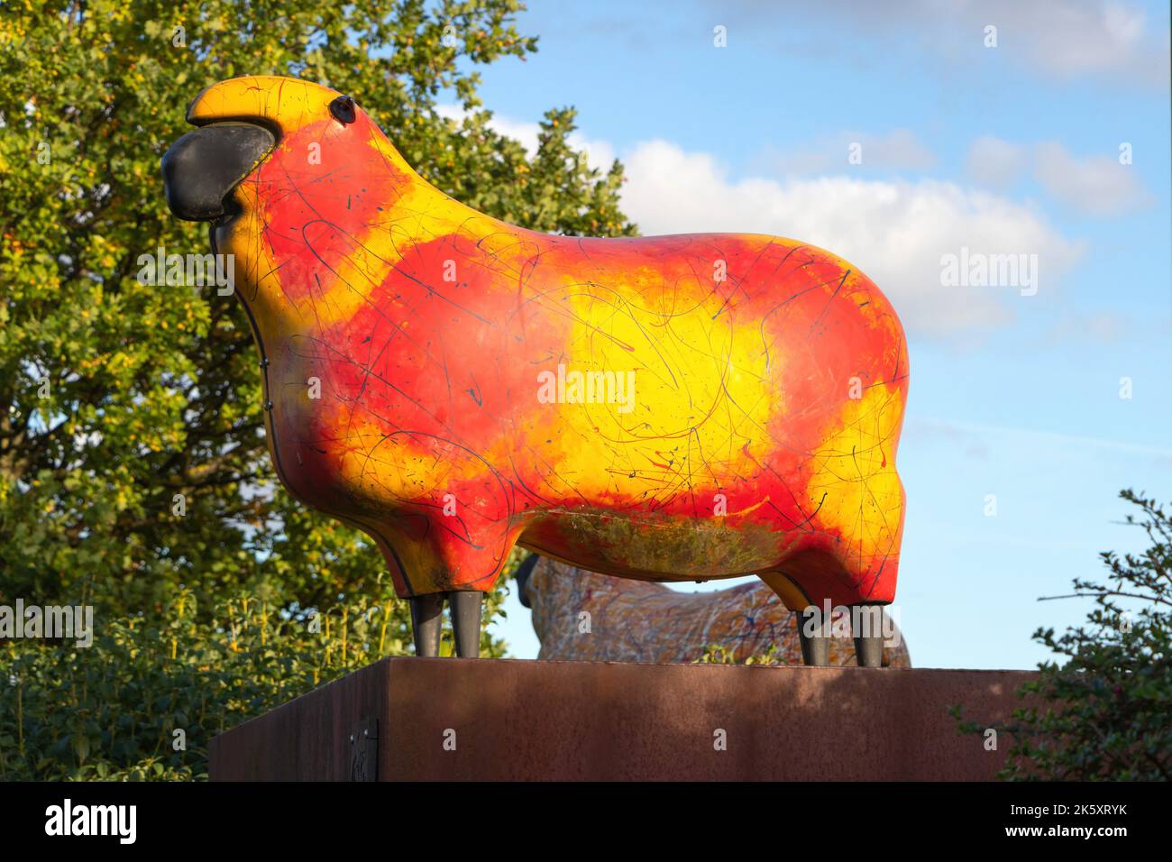 Recycled livestock colourful sheep artwork sculpture by Bristol-based ...