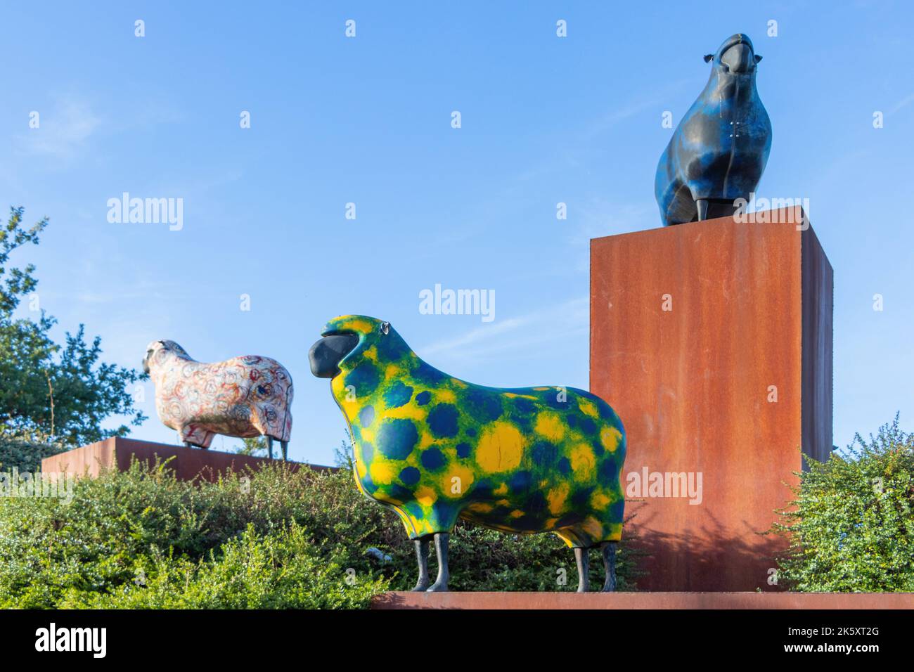 Recycled livestock colourful sheep artwork sculpture by Bristol-based ...