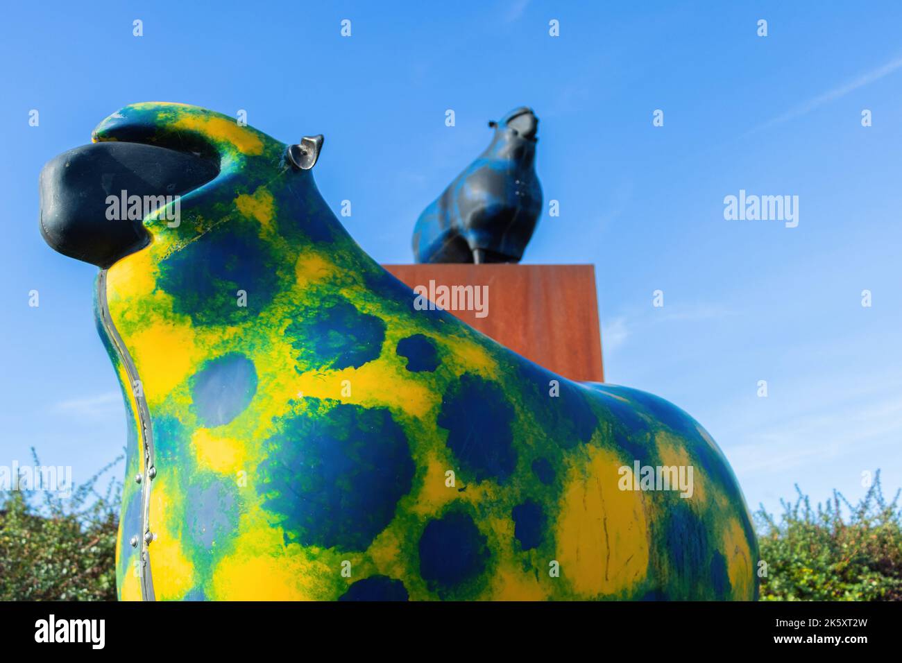 Recycled livestock colourful sheep artwork sculpture by Bristol-based ...