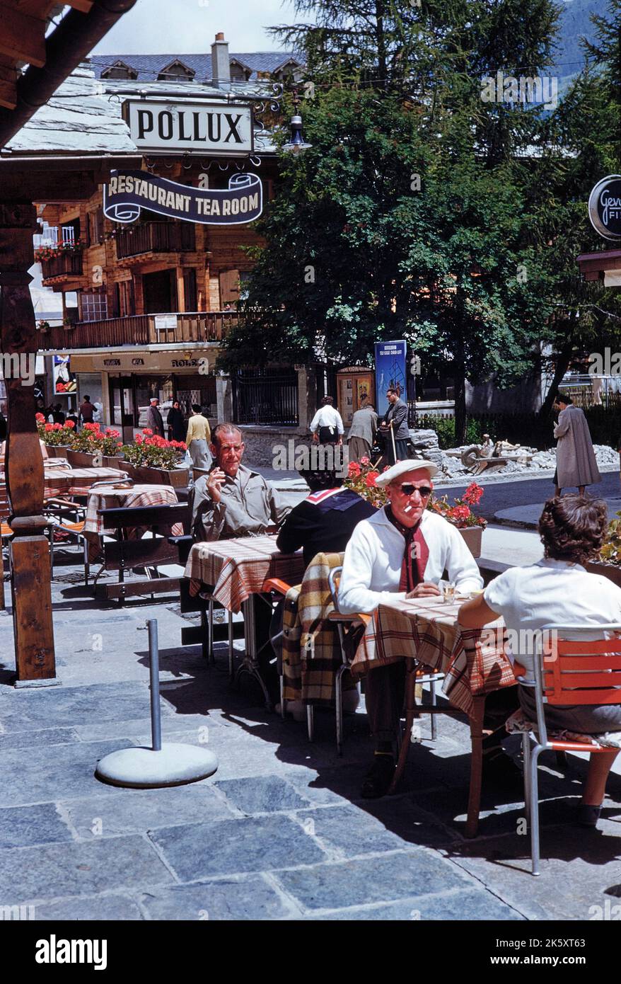 Outdoor Café and Street Scene, Zermatt, Valais, Switzerland, Toni ...