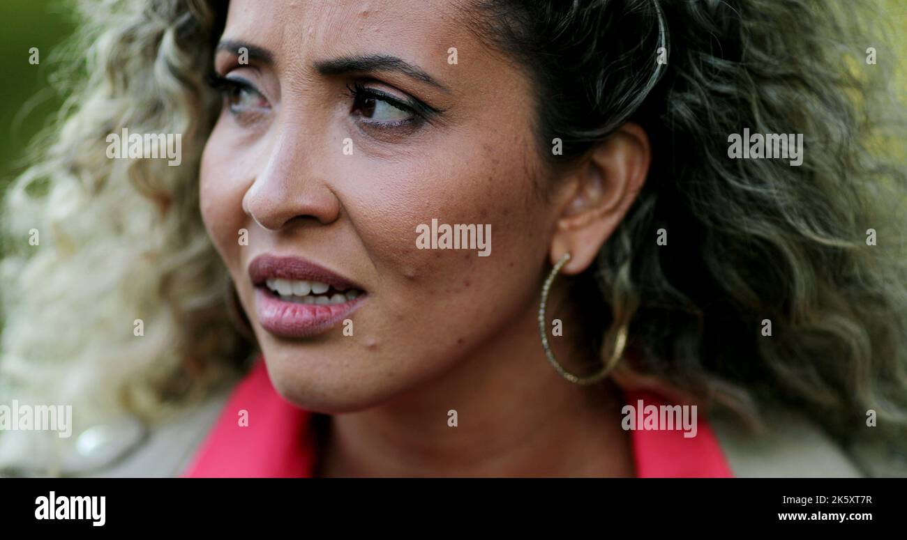 Woman reacting with indignation, person disgust objection in anger ...