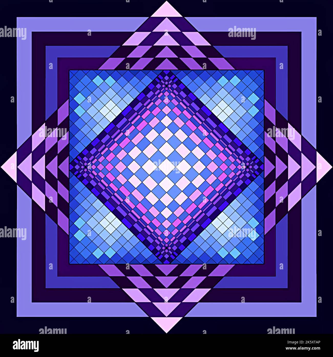 draw a pattern in the form of small colored, blue, purple and black ...