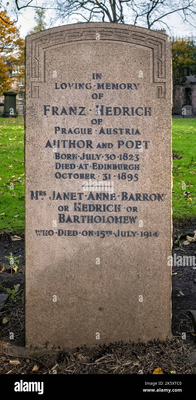 Grave of Franz Hedrich, Author and Poet Stock Photo - Alamy