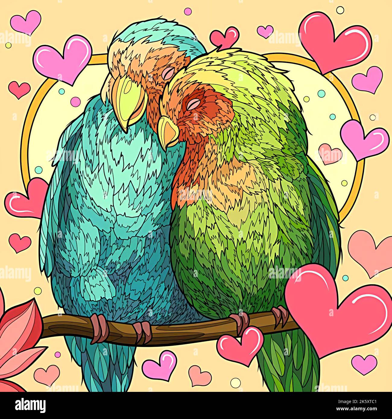Lovebirds painting hi-res stock photography and images - Alamy