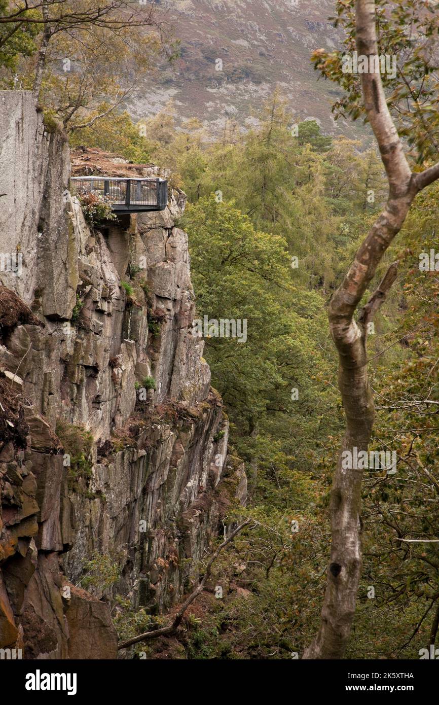 The cantilevered viewing platform overlooking Stanley Ghyll Gorge, in ...