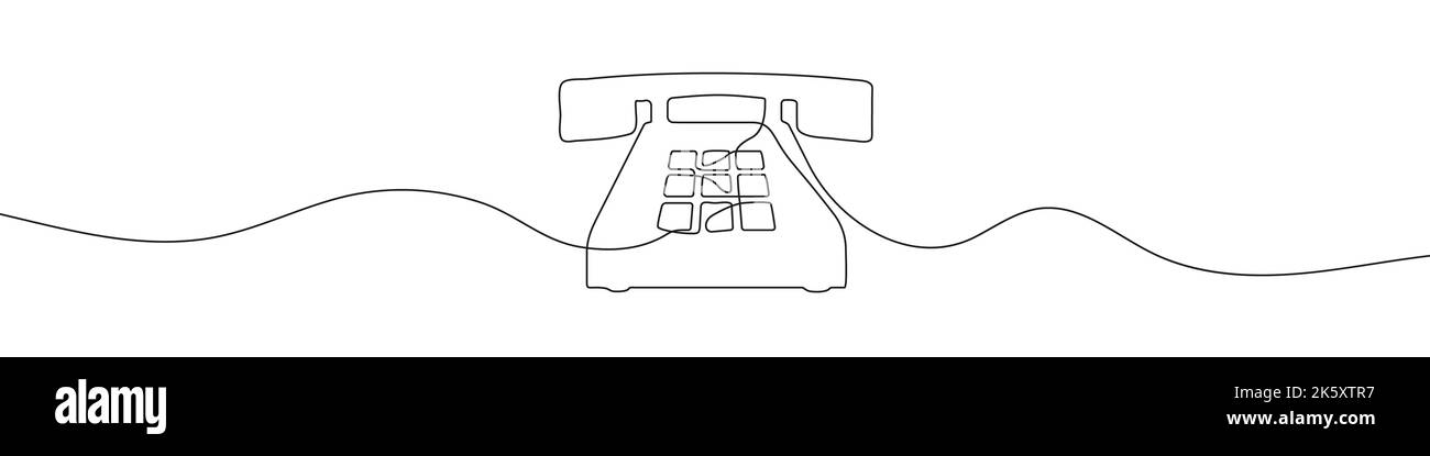 Continuous drawing of handset. One line icon of handset. One line ...