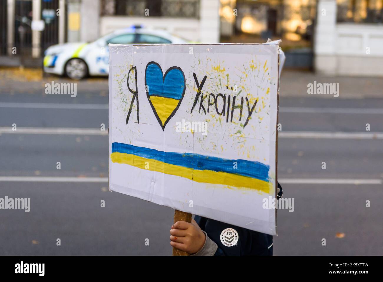 RIGA, LATVIA. 10th October 2022. People condemns Russian airstrikes on ...
