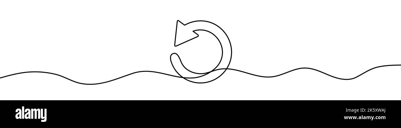 Continuous one line drawing recycling symbol. Recycling linear icon ...