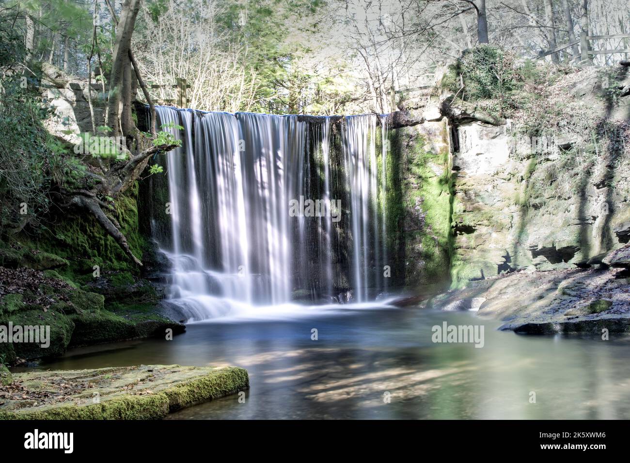 Plas Power Waterfall at Nant Mill Woods near Wrexham Stock Photo - Alamy