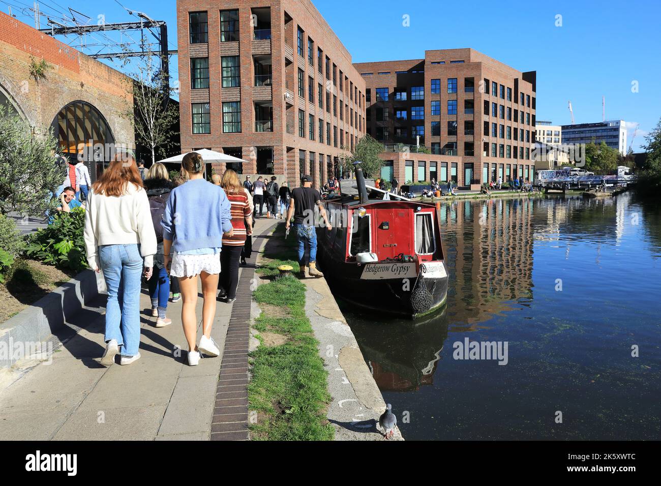 Autumn sunshine on Hawley Wharf, restored as a canal-side shopping ...
